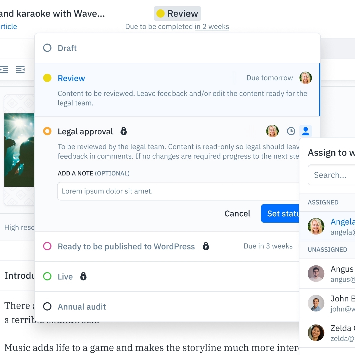 Content Workflow | Products